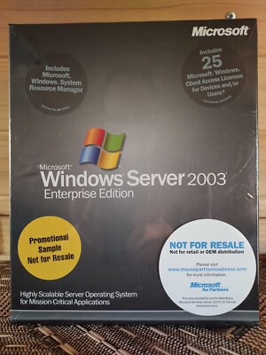 Microsoft Windows Server 2003 Enterprise Edition Brand New Sealed ...