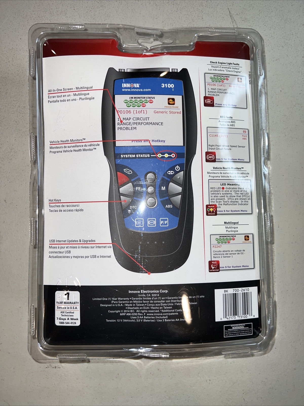 Innova 3100I Vehicle Diagnostic Scan Tool Obd2 Code Reader for sale ...
