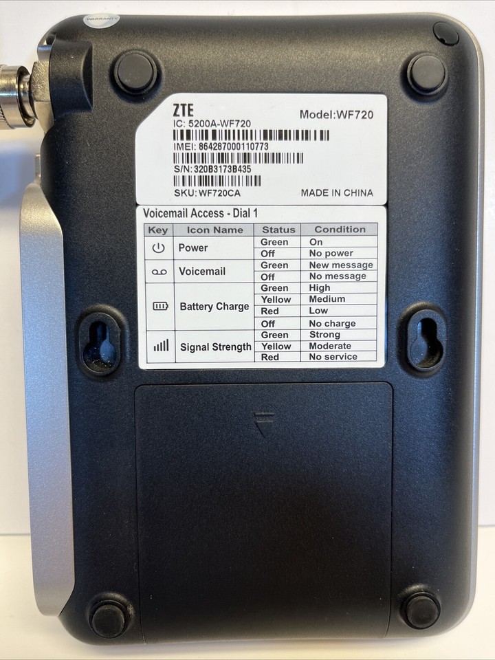 AT&T ZTE WF720 Wireless Home Phone Base (Powers Up But Not Tested With ...