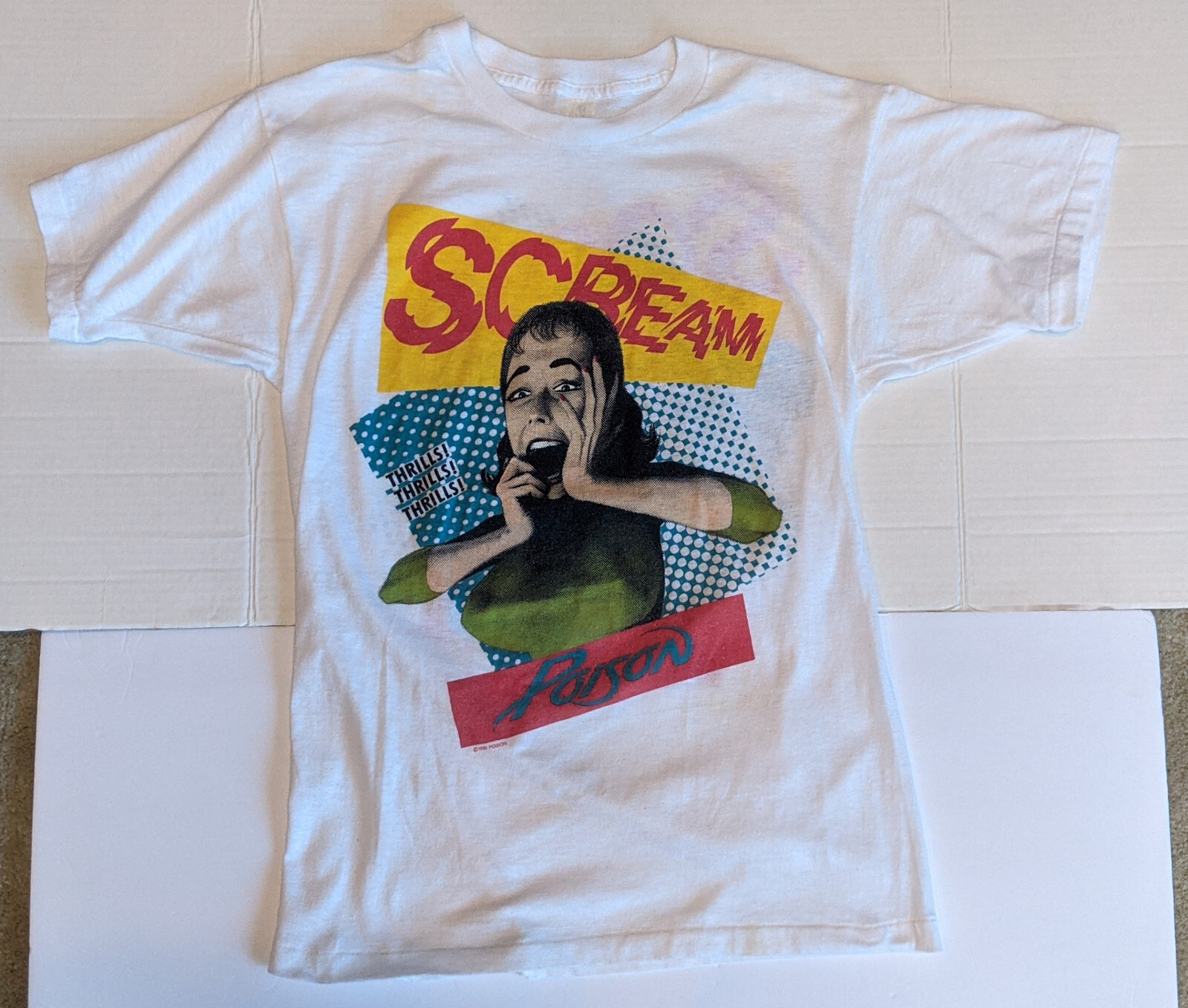 VINTAGE 1989 Poison 'SCREAM' Double Sided Band T-Shir… - Gem