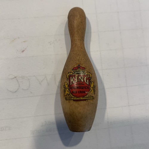 Vintage King Brunswick Red Crow Wood Bowling Pin with Decal Key Chain ...