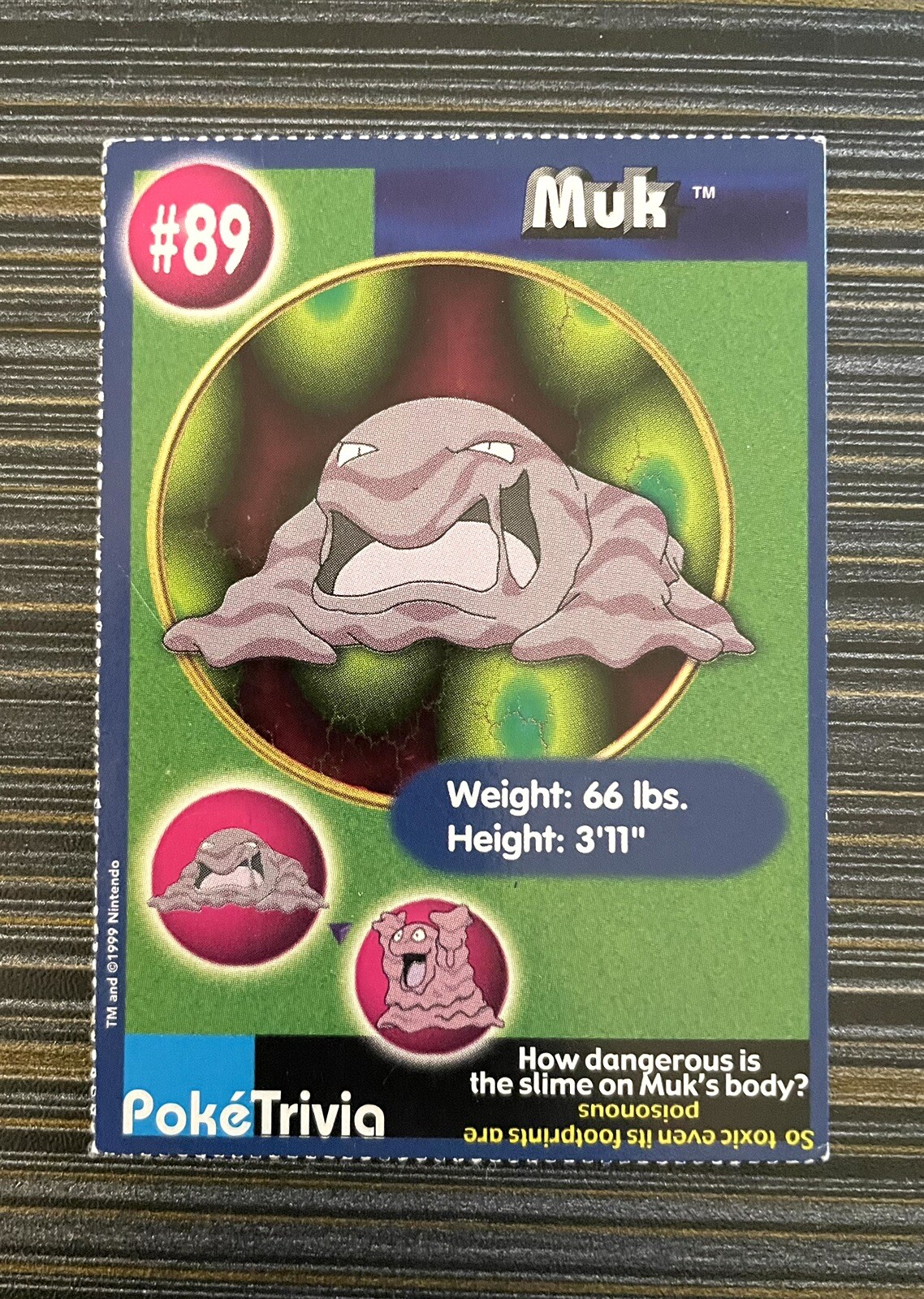 1999 Muk #89 Pokemon The First Movie Promo Card PokeTrivia PERFORATED ...