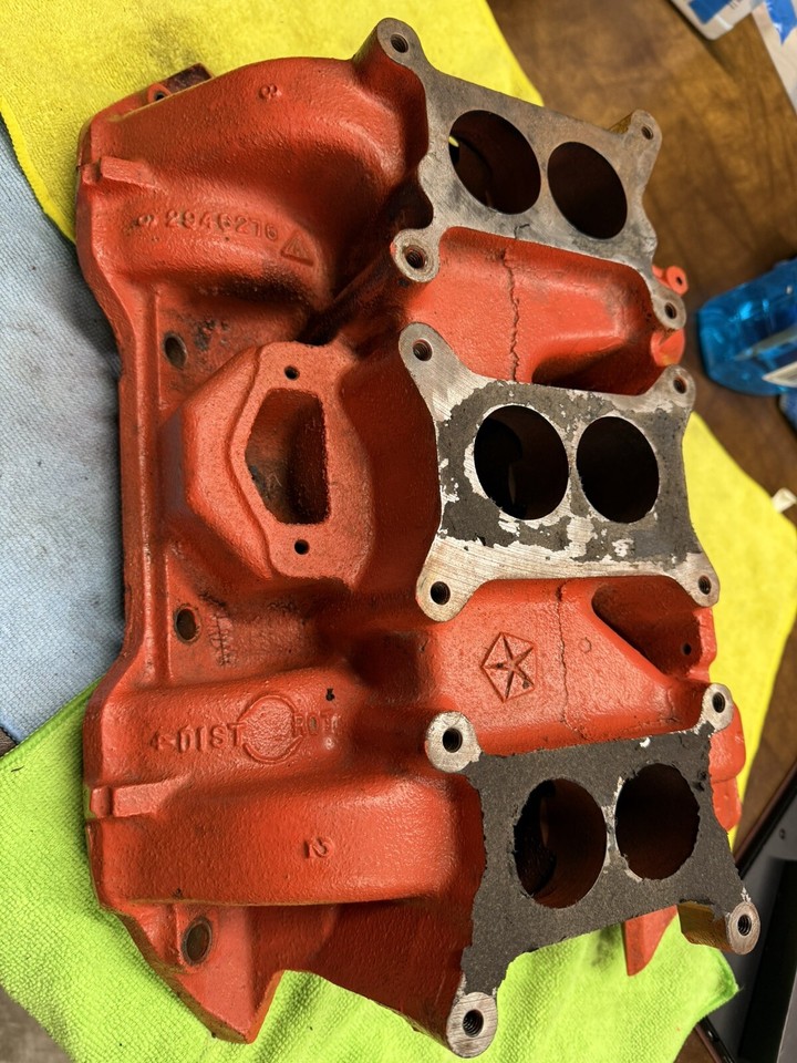 69-70 Mopar E & B Body 440 6 Six Pack Intake Manifold 3x2 Cuda Charger ...