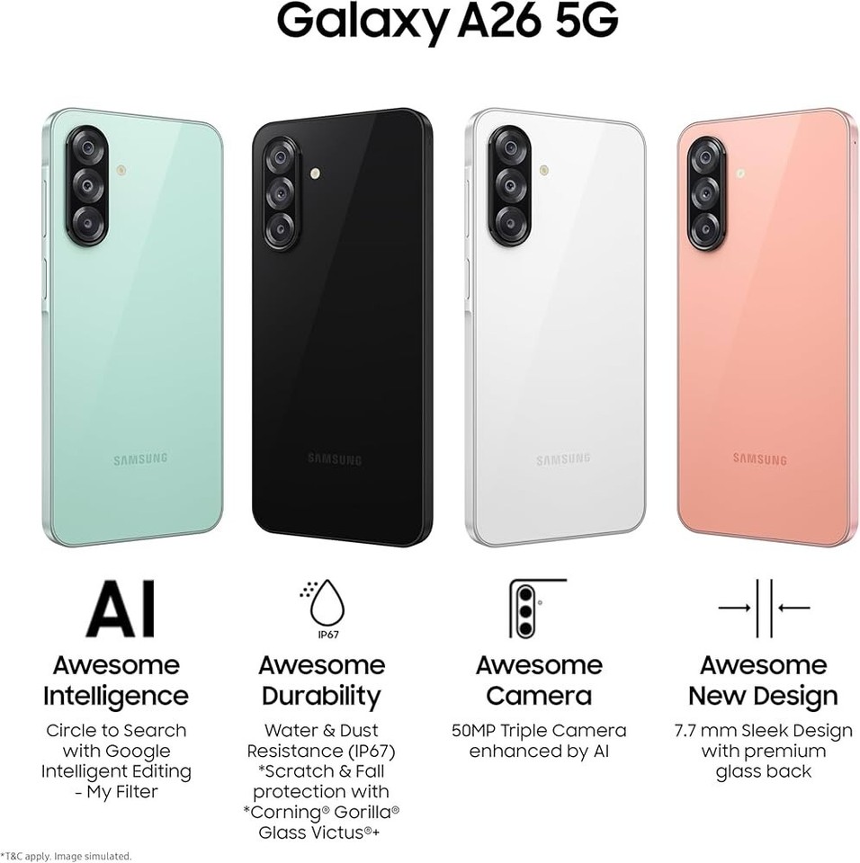 Samsung Galaxy A26 5G SM-A266M/DS 128GB 6GB Dual SIM Unlocked ...