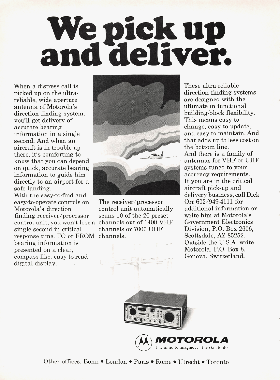 Motorola Direction Finding VHF UHF Antenna Receiver Unit Vtg Magazine ...