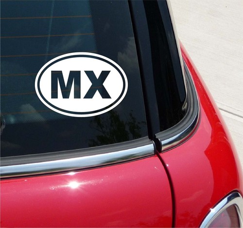 Euro MX Mexico Country Code Decal Sticker Car Wall Oval NOT Two Colors ...