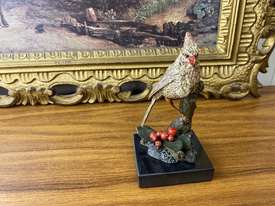 Vintage Bronze Bird Sculpture Cardinal Animal Art Statue Vienna Bronze ...