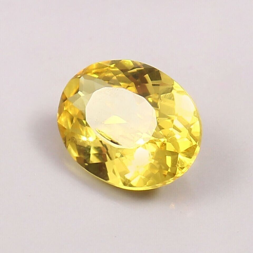 7.60 Ct Natural Certified Shinny Yellow Spinel Oval Cut Loose Gemstone ...