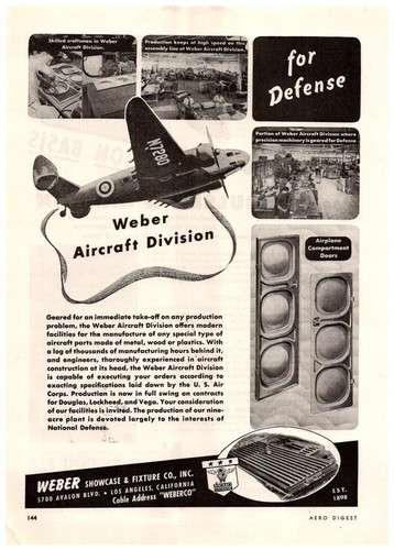 1942 Weber Showcase & Fixture Aircraft Division Compartment Doors WW2 ...