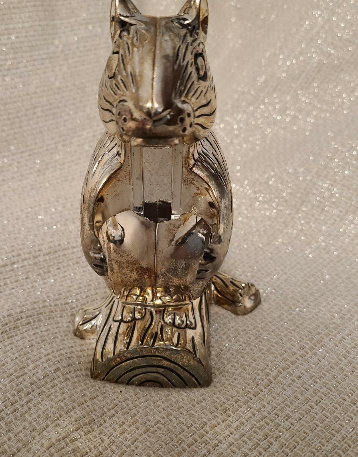 Vintage Squirrel On Log Nutcracker Silver Plated Godinger Silver Art Co ...