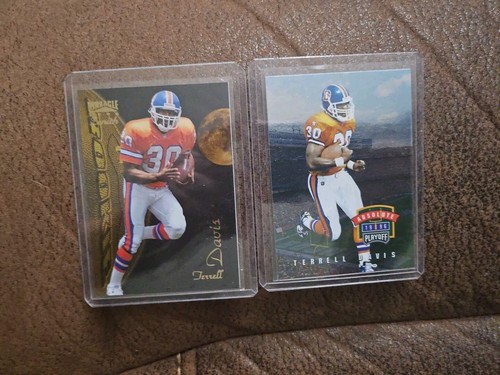 4 1996 TERRELL DAVIS ROOKIE CARD LOT ZENITH PLAYOFF FLEER UD DENVER ...