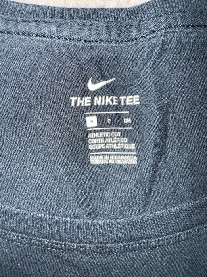 Nike TEE Shirt top Women's Small Black Short Sleeve Round Neck Center ...