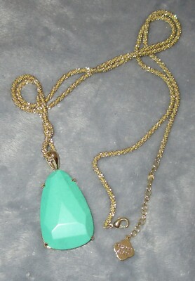 KENDRA SCOTT Necklace Mint Green Stone SANDRA Pendant Gold tone Chain ...