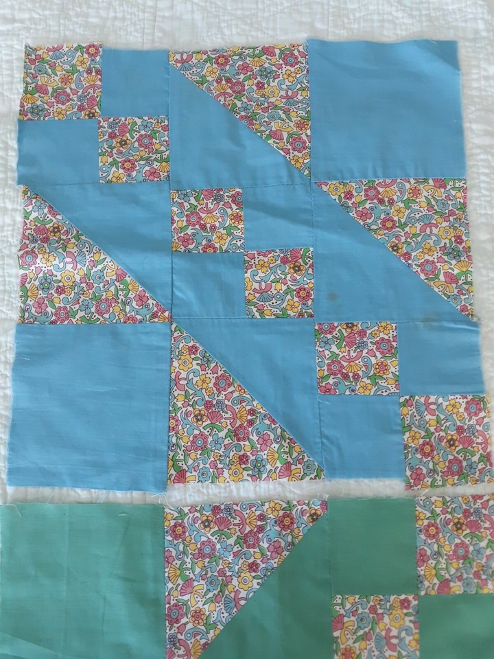 Set of 3 Vintage Large Quilt Blocks Squares Size 12 x 12"in Floral ...