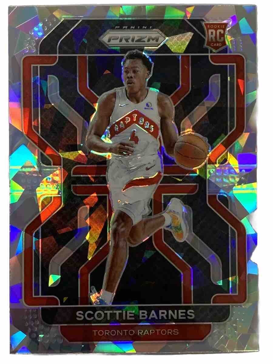 SCOTTIE BARNES 2021-22 PANINI PRIZM SSP SILVER CRACKED ICE #320 ROY ...
