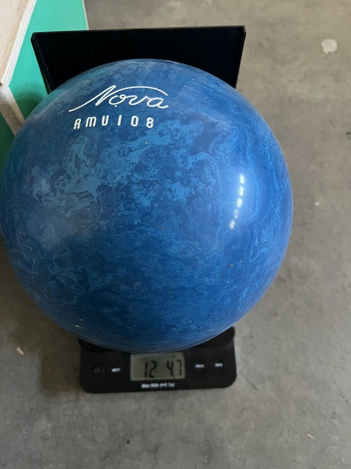 New Vtg AMF Nova AWU 108 Undrilled Marbled Blue Bowling Ball 12.4lb | eBay