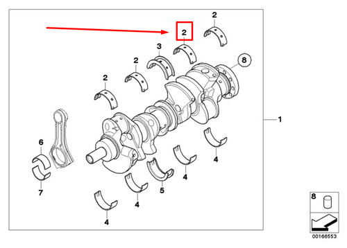 BMW X6 E71, E72 ENGINE CRANKSHAFT MAIN BEARING 11217576757 7576757 | eBay