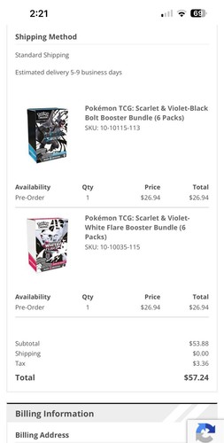 Pokemon Center Preorder Black Bolt and White Flare Booster Bundle Set ...