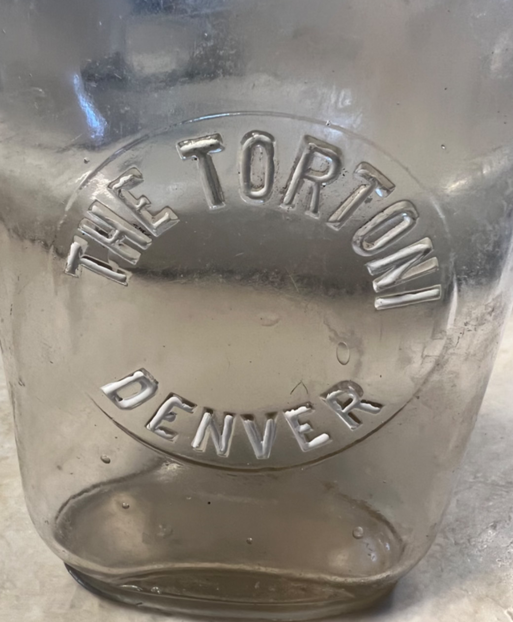 Early 1900s The Tortoni Restaurant and Saloon whiskey flask from Denver ...