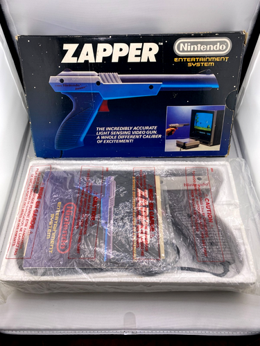 Nintendo NES Grey Gray Zapper Light Gun Controller Complete in Original ...