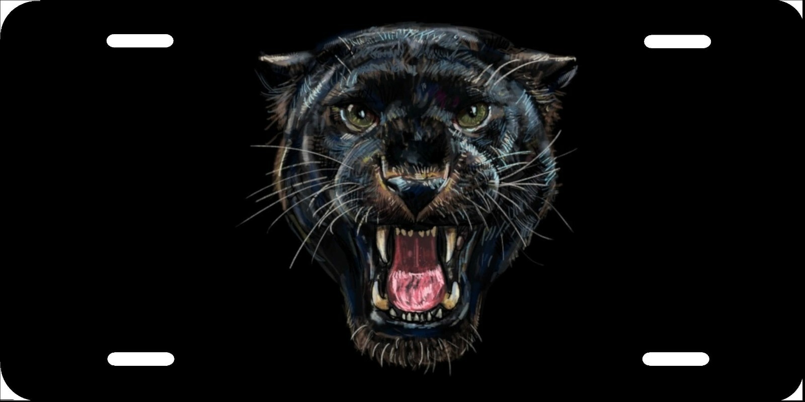 Panther, License Plate New Car Tag Metal, Black Aluminum, USA | eBay