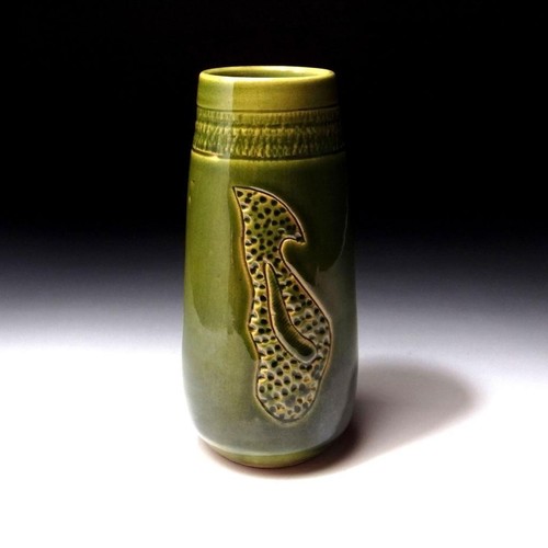 Vase en poterie japonaise 3G11 $, articles Seto, glaçure verte Oribe ...