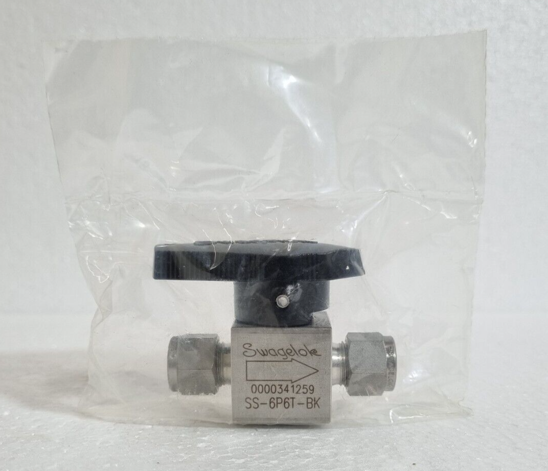 BOX OF 2 SWAGELOK SS-6P6T-BK QUARTER TURN INSTRUMENT PLUG VALVE 3/8" OD ...