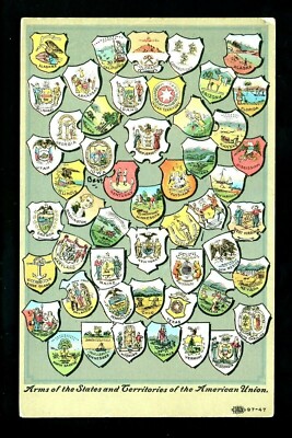 Heraldic Shields & Seals postcard Arms of the State & Territories ...
