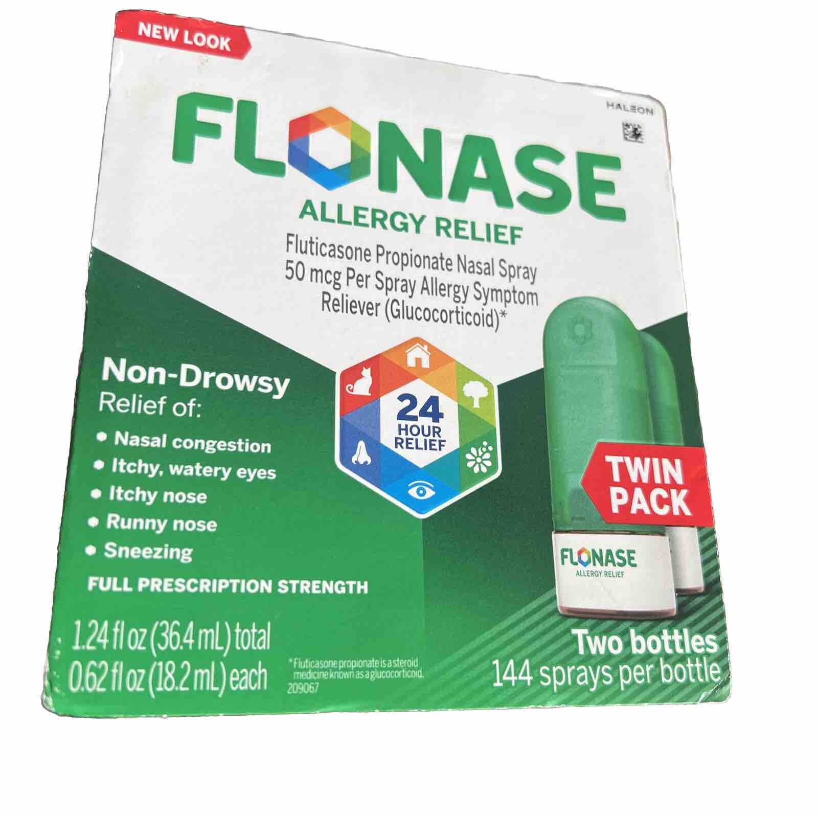 FLONASE Allergy Relief Nasal Spray, 144 x 2 Pack (288 Sprays!) EXP 04/ ...