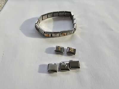 Persona Links Italy Stainless Steel Link Stretch Charm Bracelet I Love ...