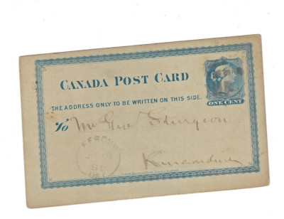 1881 CANADA POSTAL CARD #UX1 / UX2 USED | eBay