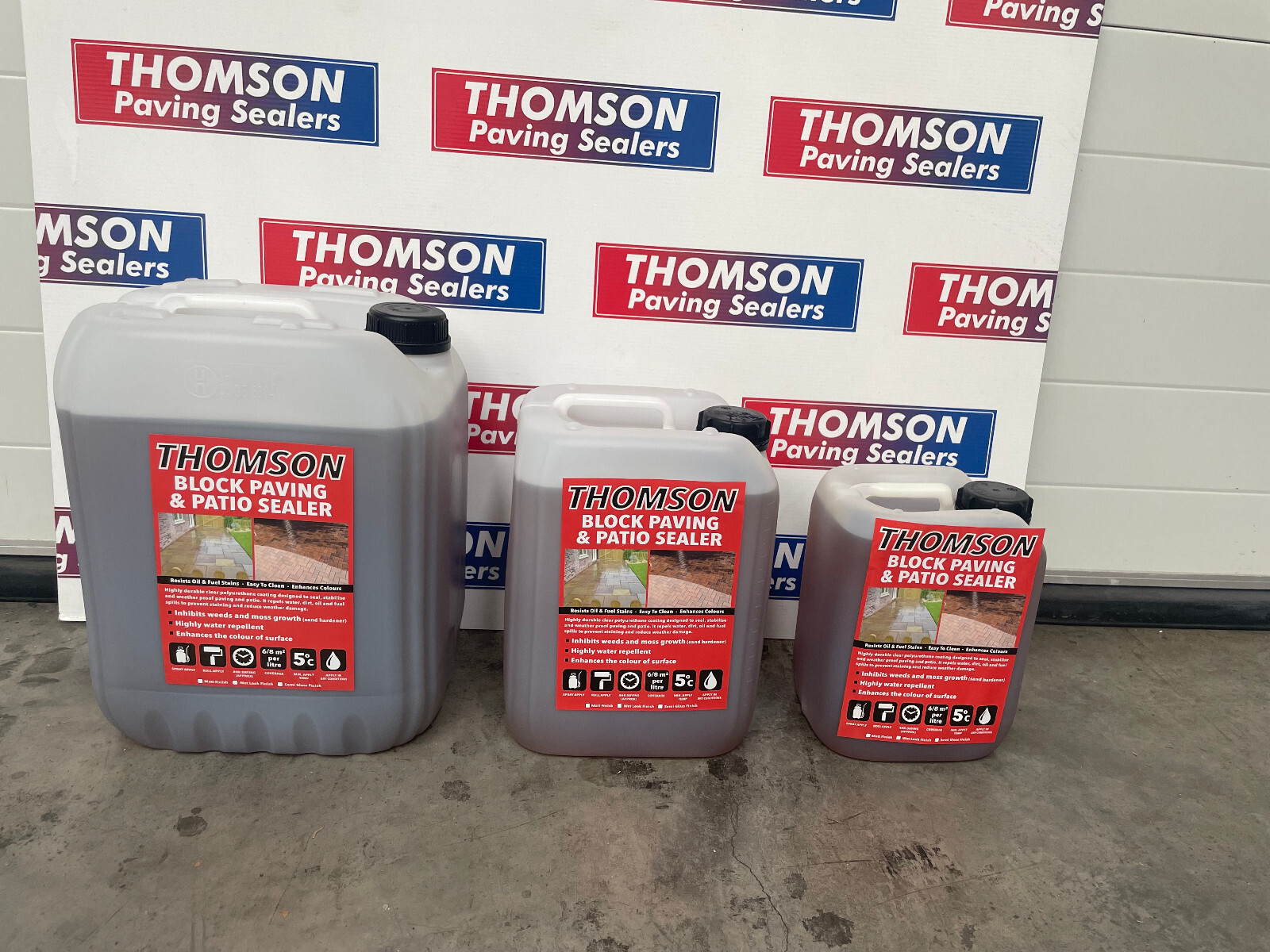 THOMSON polyurethane driveway sealer block paving patio 5-10-20 litre ...
