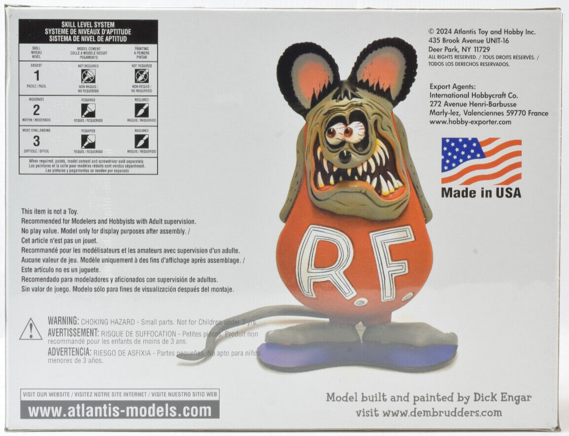 Atlantis Rat Fink Ed Big Daddy Roth Plastic Model Figure Kit H1305 | eBay