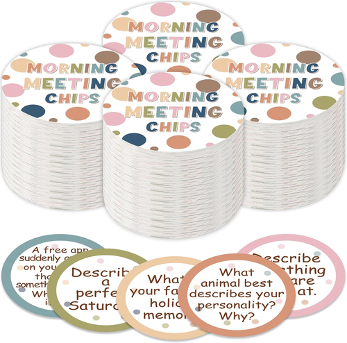 50 PCS Morning Meeting Chips Students Questions Cards 25 Styles ...