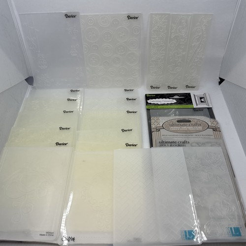Lot Of 19 Embossing Folders -DARICE, SIZZIX, LIFESTYLE Crafts ...