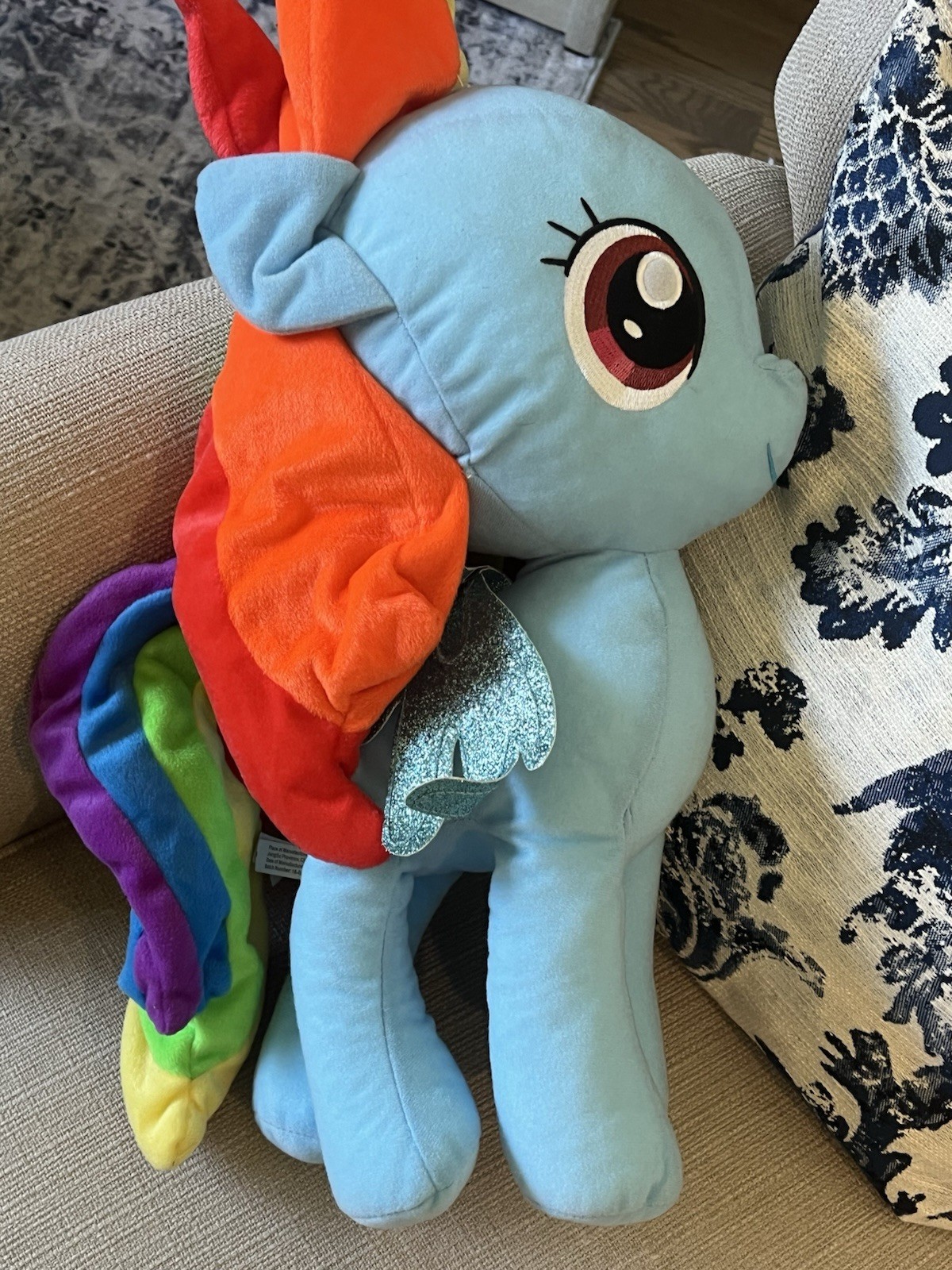 RAINBOW DASH My Little Pony Plush Glitter Wings by Hasbro/Toy Factory ...