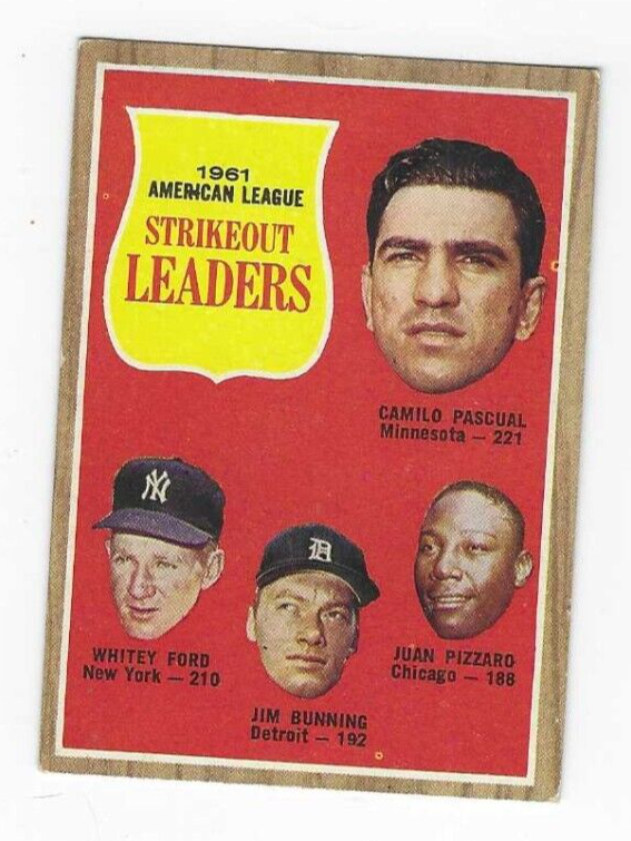 1962 TOPPS AMERICAN LEAGUE STRIKEOUT LEADERS #59 | eBay