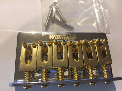 Wilkinson Fixed Bridge Top Load/String Thru, Gold Plate Saddles for ...
