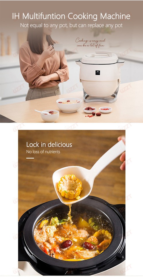 6L Electric Stir Fry Machine Stir Cooker Pot No Stick Pan Auto Rotating ...