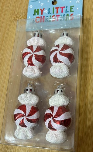 My Little Christmas Mini Peppermint Candy Ornaments 4 Count NEW | eBay