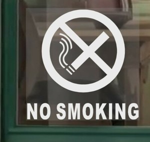 6 x No Smoking Window Stickers With Text Home Shop Unit Flat Warning ...