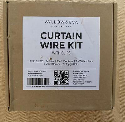 New! Curtain wire kit 16.4ft with 24 clips | eBay