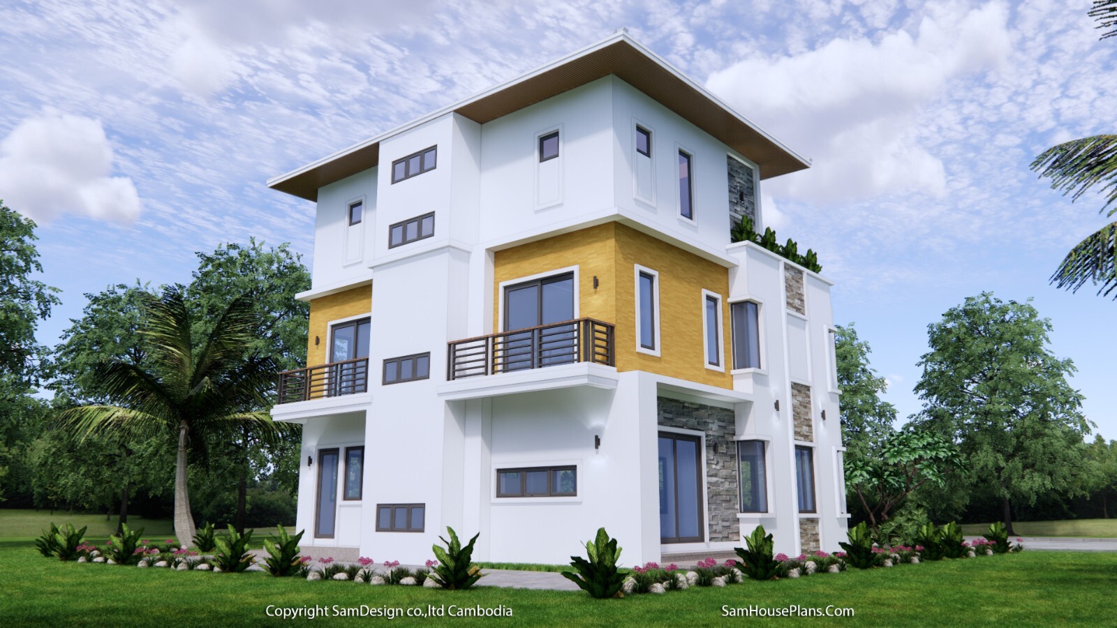 33x30 Feet House Design Plan 10x9 Meter 5 Beds 4 Baths Hip Roof (A4 ...