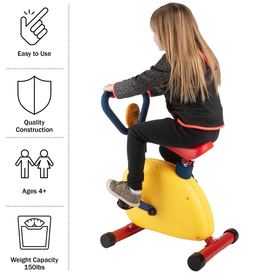 Kids Exercise Bike Indoor Stationary Cycle Riding Toy Boys Girls Ages 4 ...