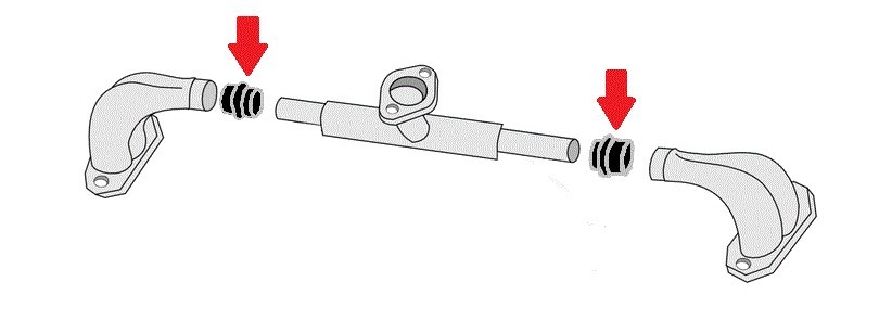 Air-Cooled VW Bug/Ghia/Bus/Type 3 Dual-Port Intake Manifold Boots, Pair ...