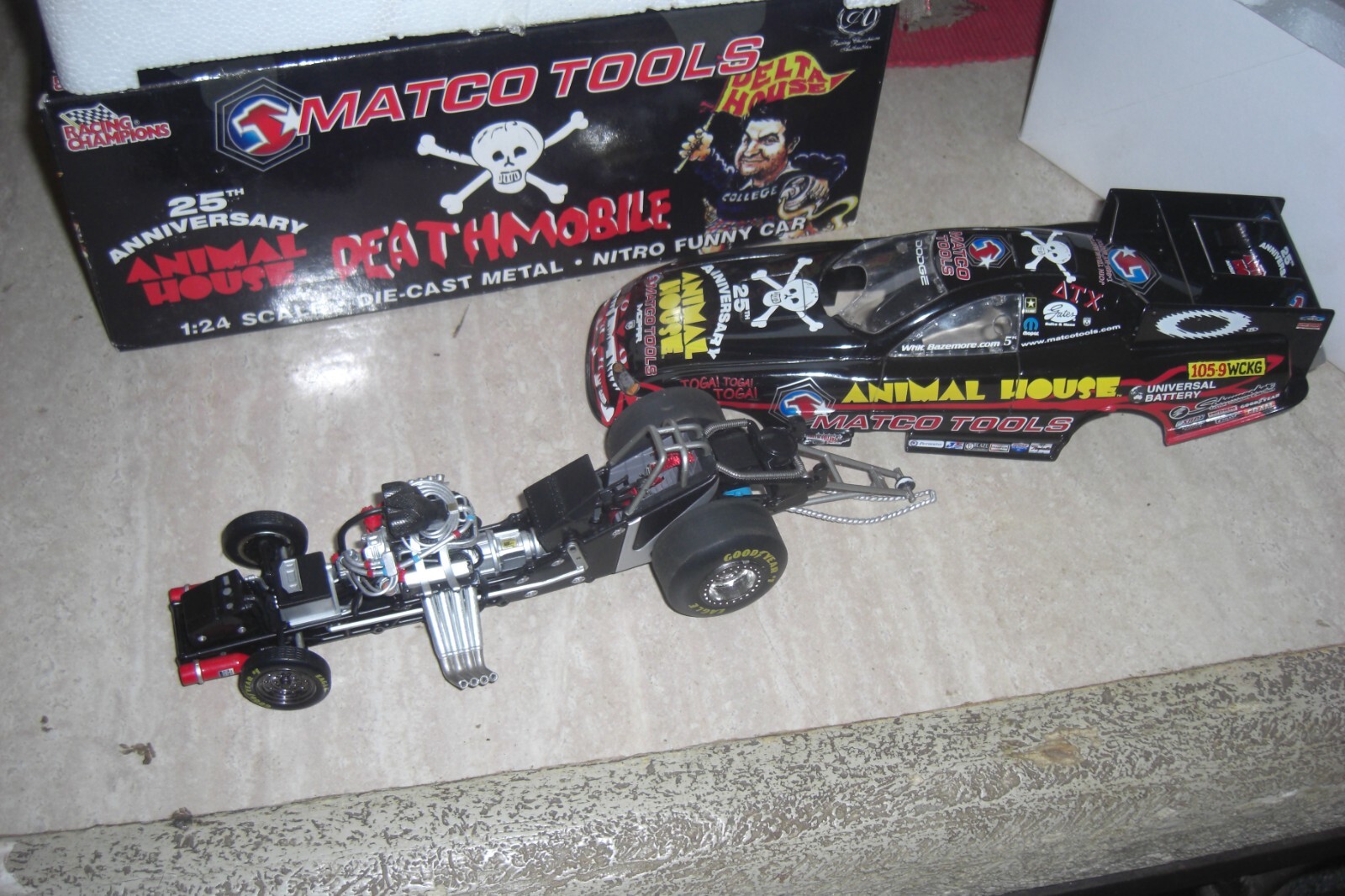 NHRA 1/24th Whit Bazemore Animal House Death Mobile w/FREE trackside ...