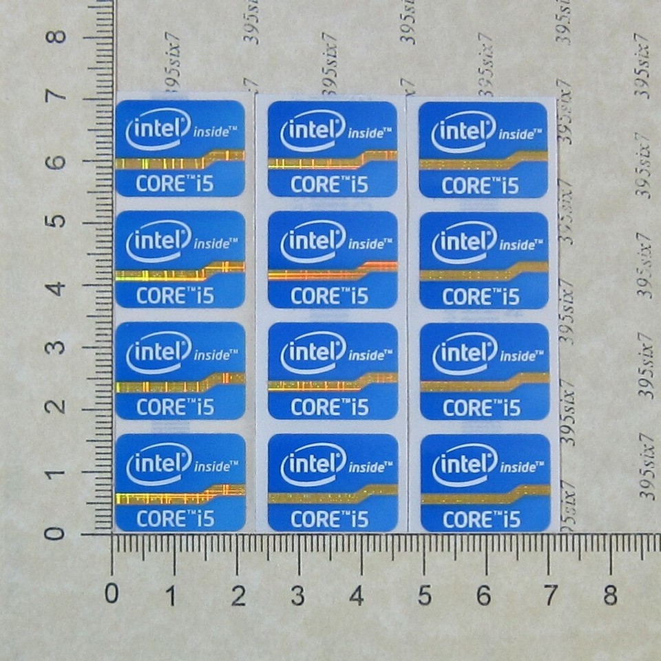 Laptop PC Processor Sticker (1st 3rd 4th 6th 7th 8th 9th 10th Gen) x 12 ...