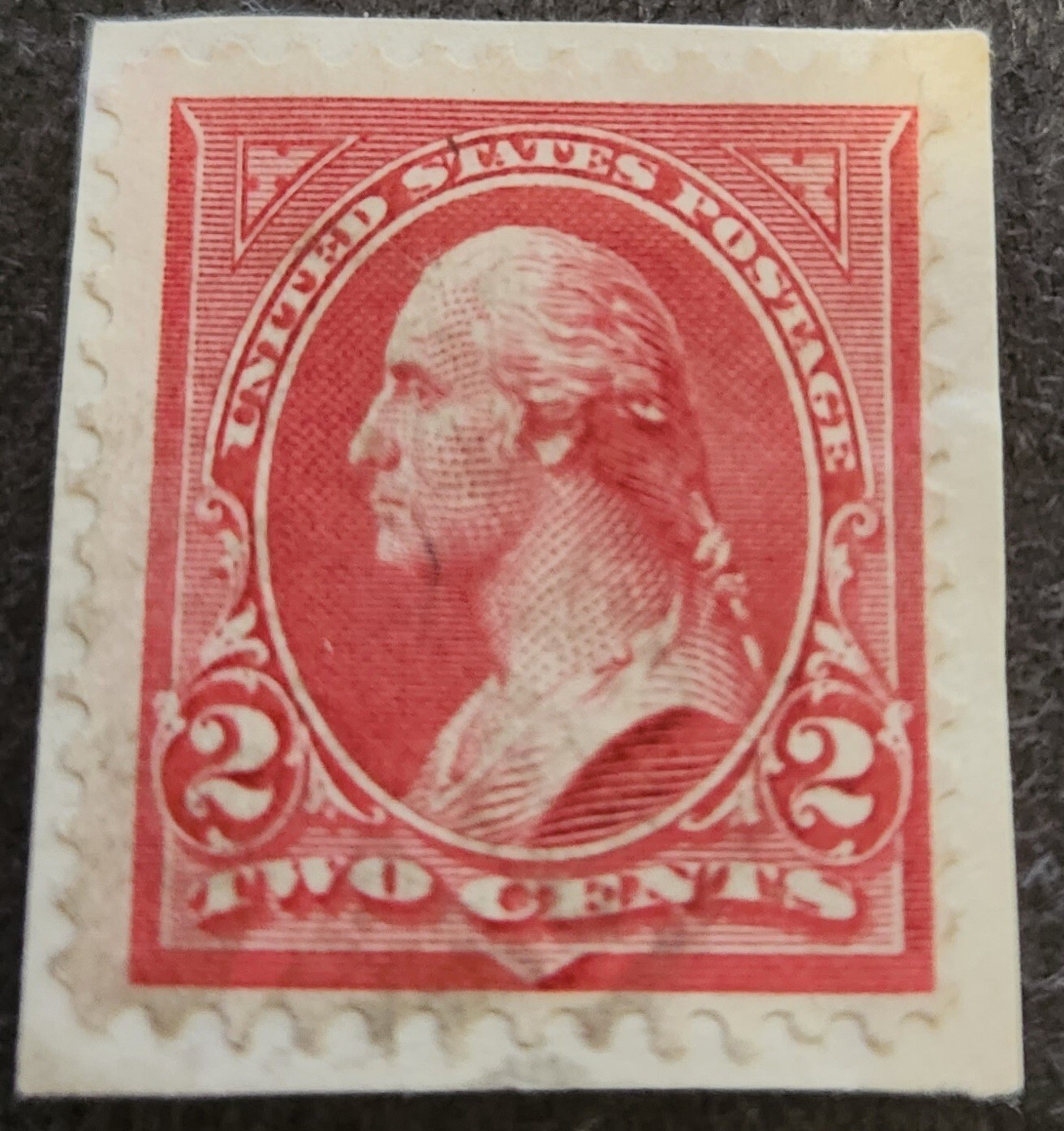 US Postage Stamp George Washington Two Cent 2¢ Red Stamp 1847-1907 Very ...