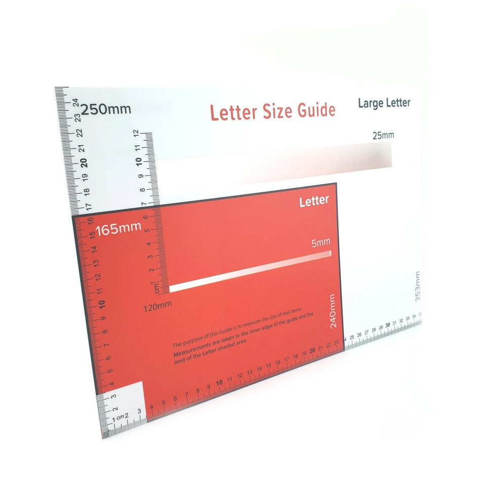 Royal Mail Letter Postal Template Size Guide Postage Ruler PPI | eBay UK