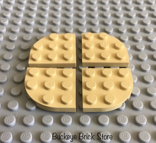 LEGO 4 Pieces 3x3 Tan Round Plate | eBay
